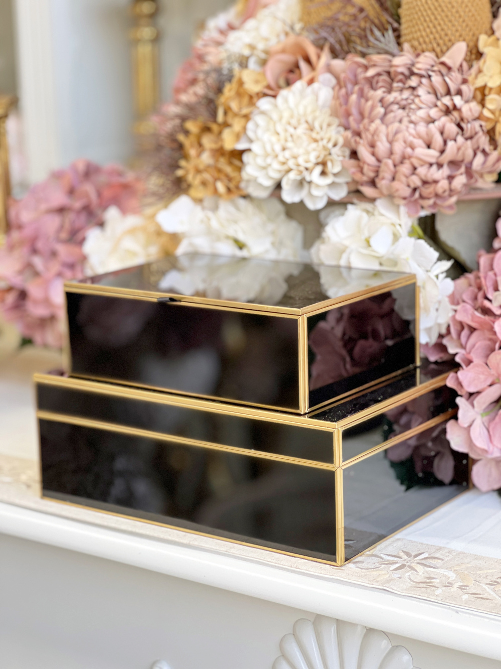 Black & Gold Jewellery Box