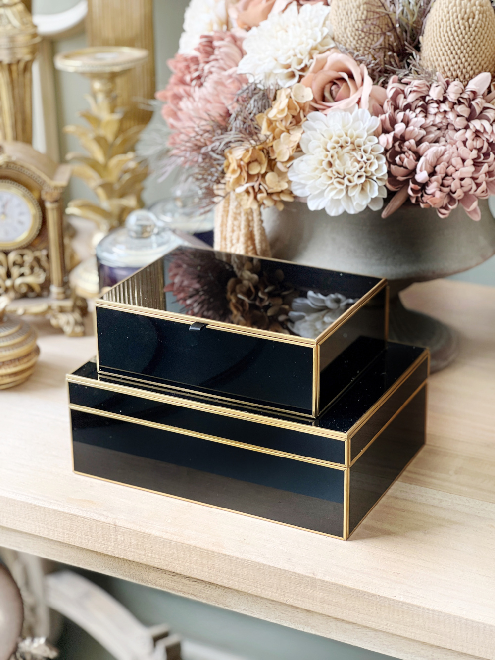 Black & Gold Jewellery Box