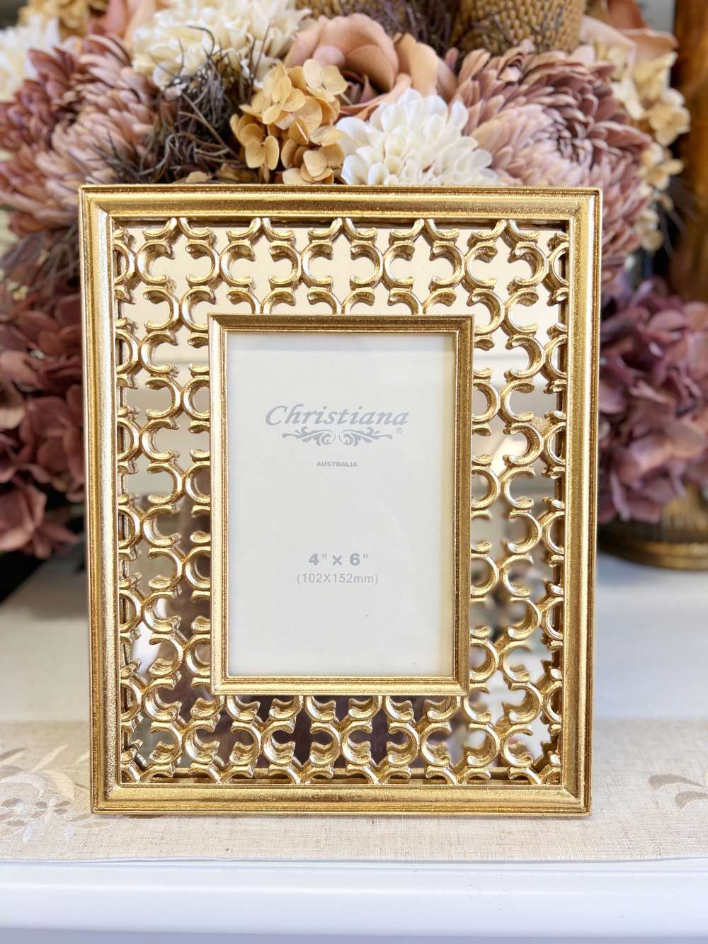 French Homewares l Mirrored Coco Gold Photo Frame I Rococo Decor