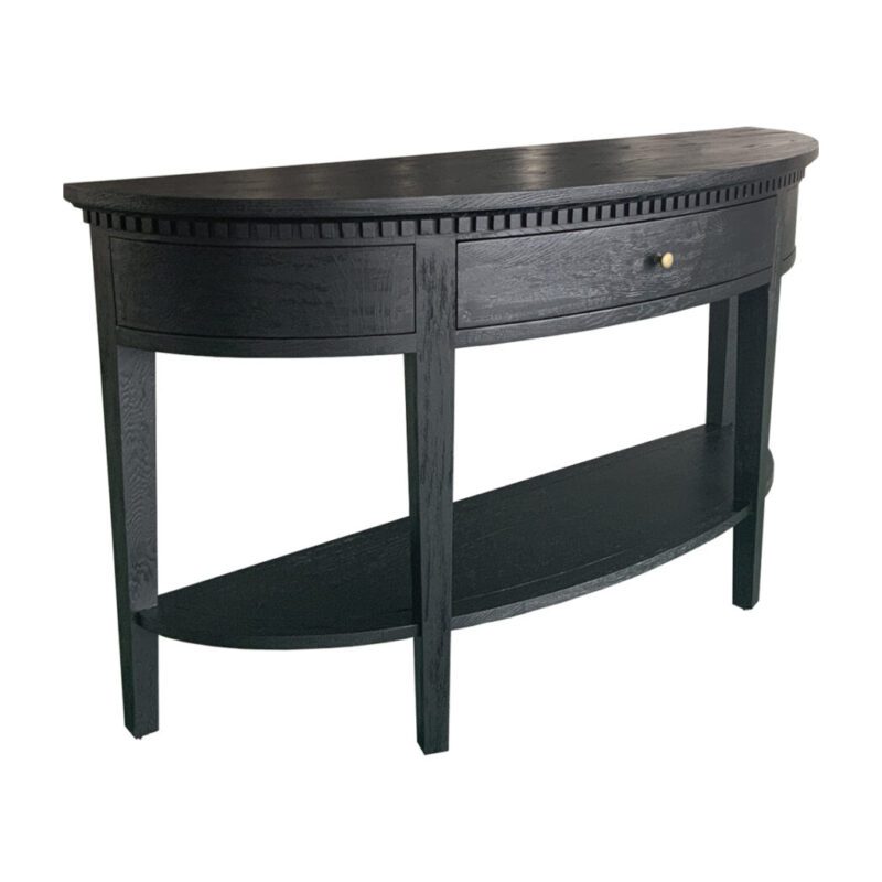 Breton Curved Console Black Oak | Rococo Decor