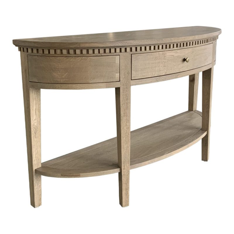 Breton Curved Console Weathered Oak | Rococo Decor